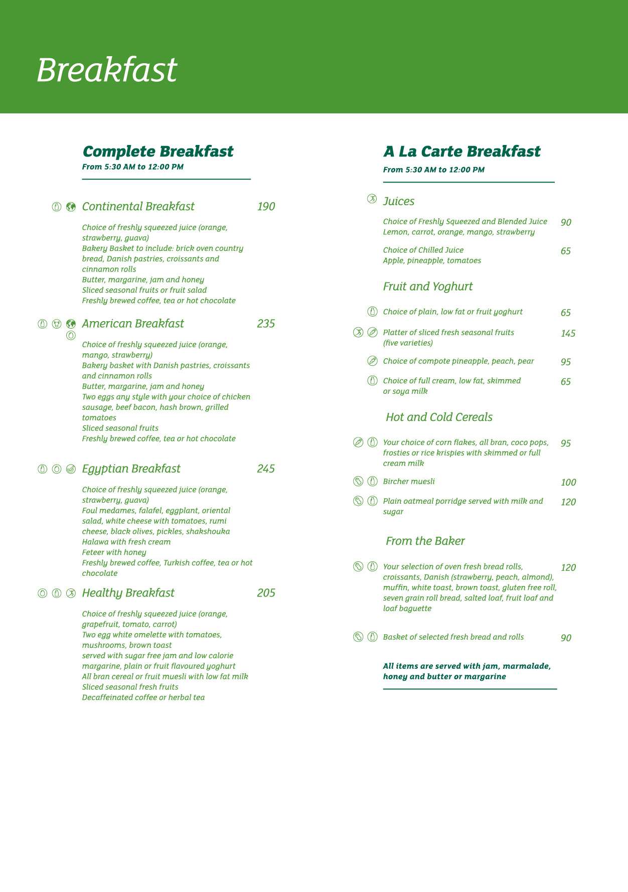 Room Service Menu – Contactless Menu